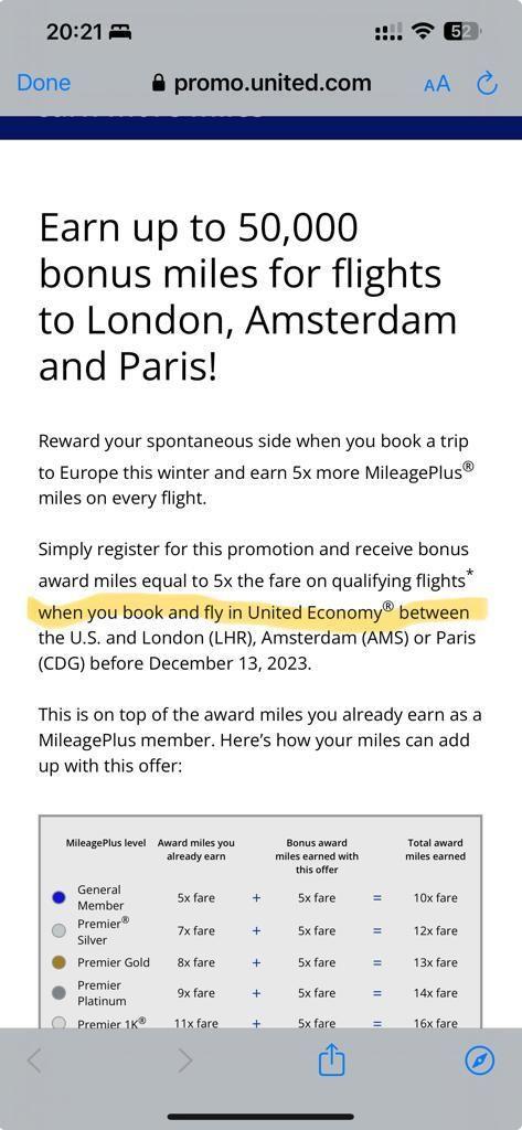 UA bonus RDM promo for Europe flights (LHR/AMS/CDG) - Page 2 ...