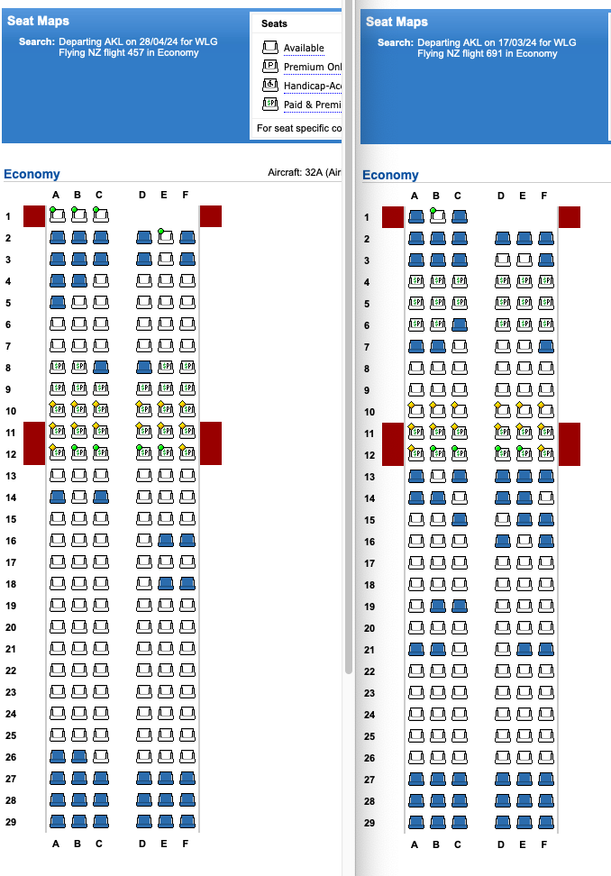 Seat select A320 domestic - FlyerTalk Forums