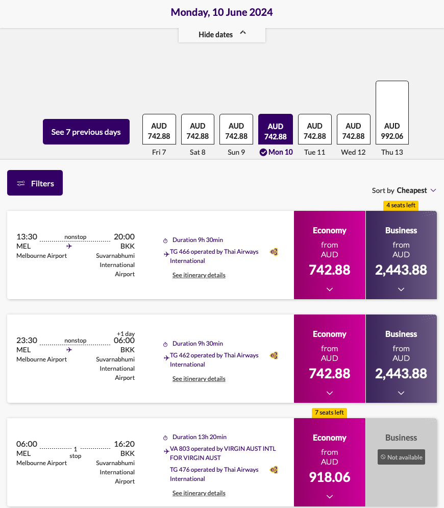 THAI revamps website - specific fare class no longer shows? - FlyerTalk ...