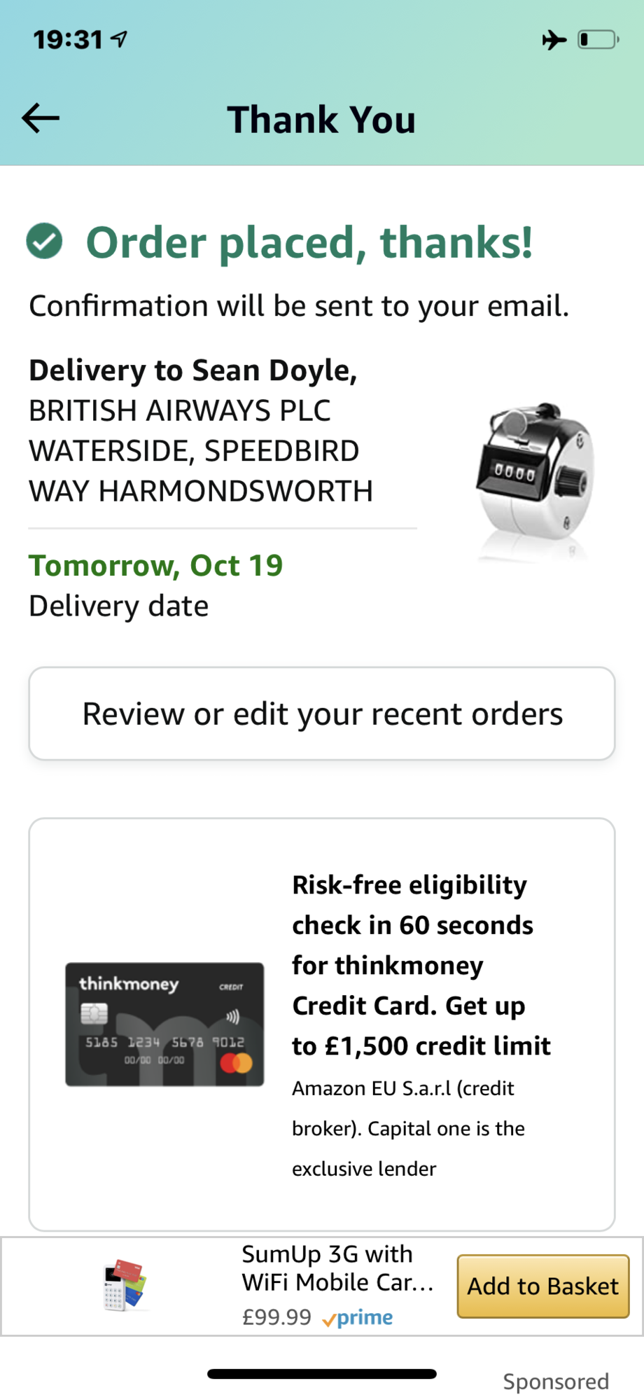 A gift to Sean Doyle (Pax number discrepancy delay BA1402 LHR-MAN ...