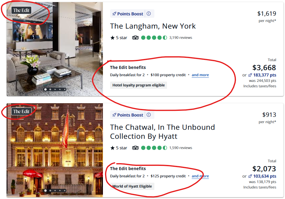 Hyatt reservations made through The Edit by Chase Travel (Sapphire ...