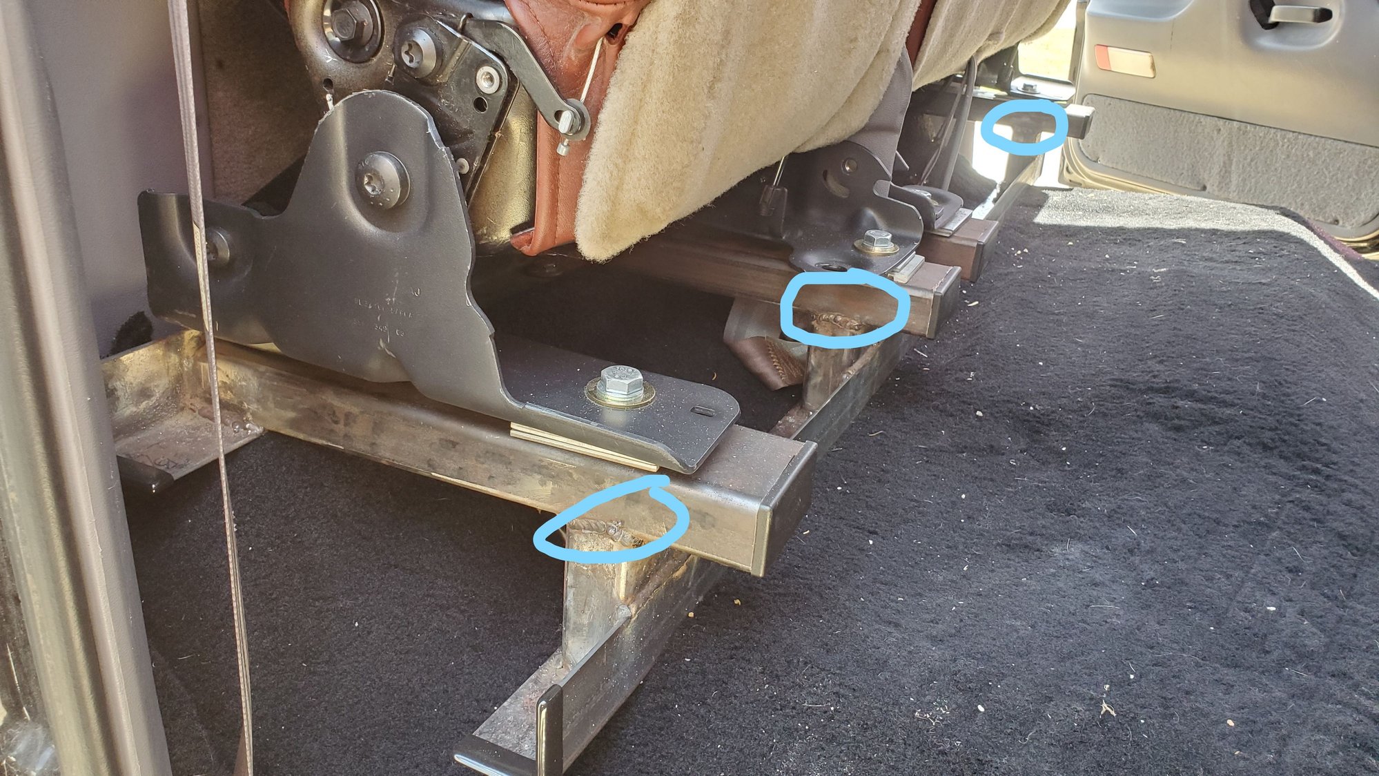 How to install/fit/mount 09-14 F150 seats in a OBS Ford crew cab (without drilling into your ...