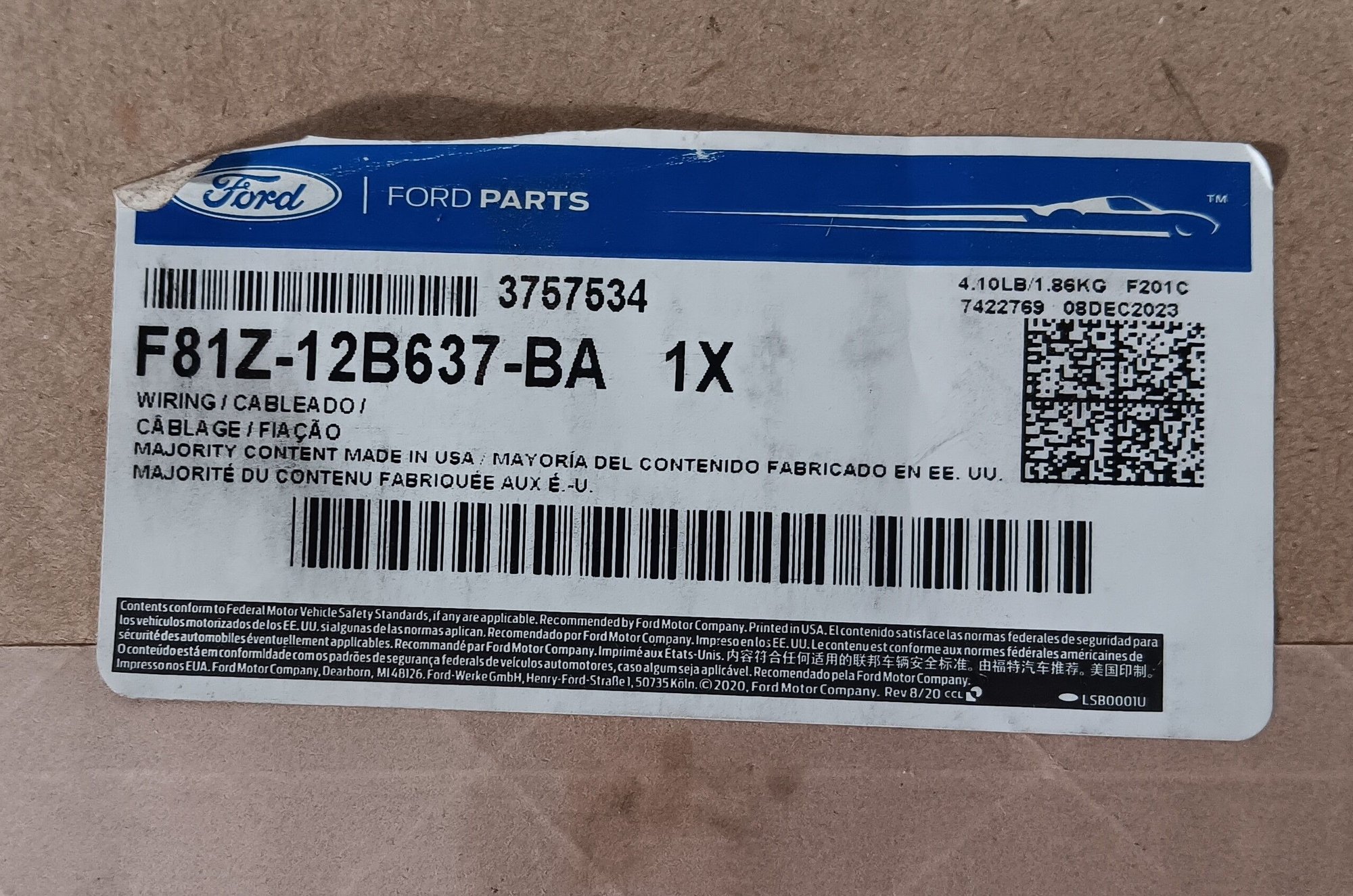 New OEM F250 Supper Duty 7.3 Upper Wiring Harness F81Z-12B637-BA ...