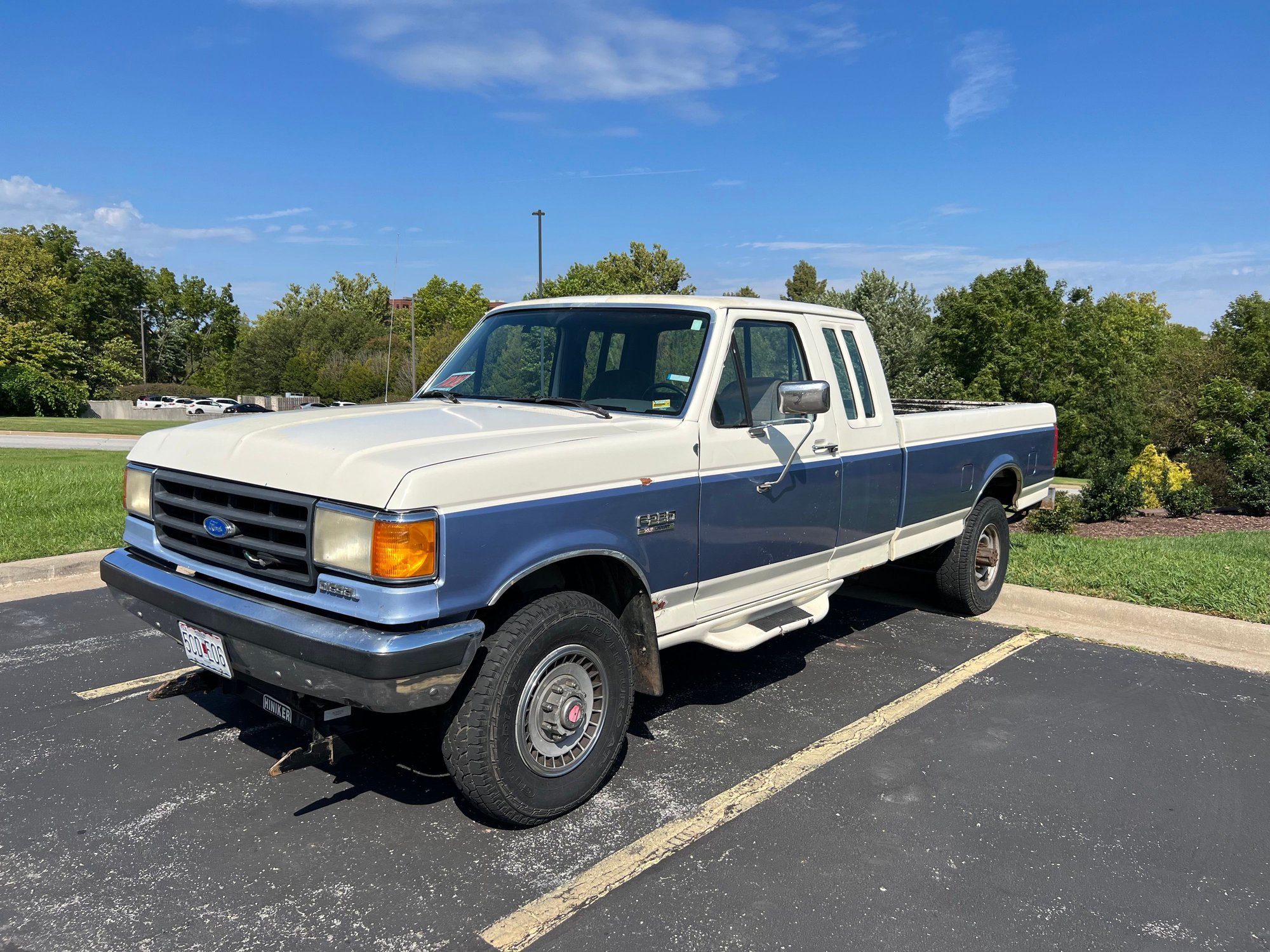 1990 F-250 7.3L Diesel 4x4 Extended Cab 91k Miles w Hiniker Snow Plow ...