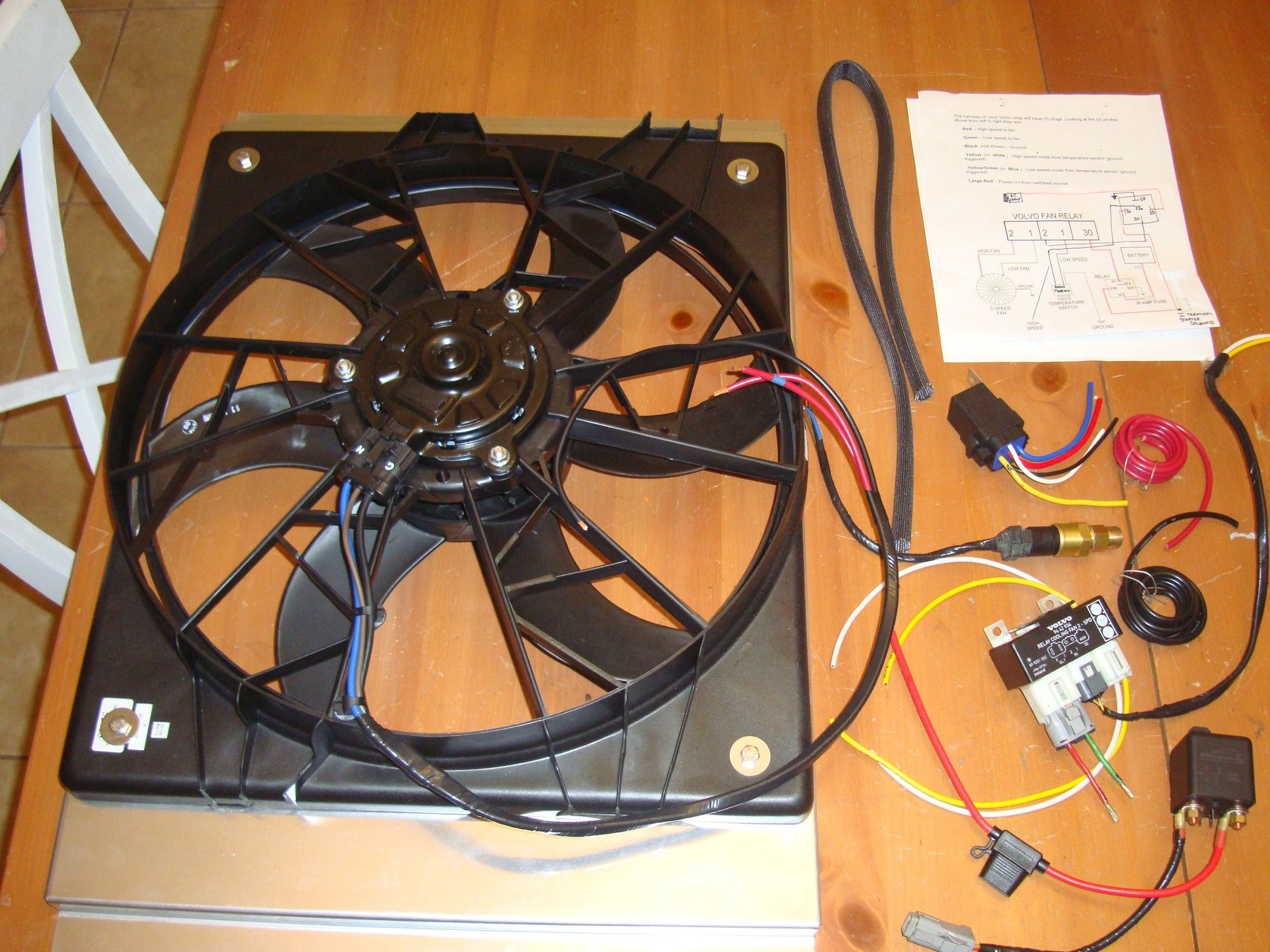 Ford F100 Electric Cooling Radiator Fan Kit w/ Aluminum Shroud & Dual Speed Fan - Ford Truck ...