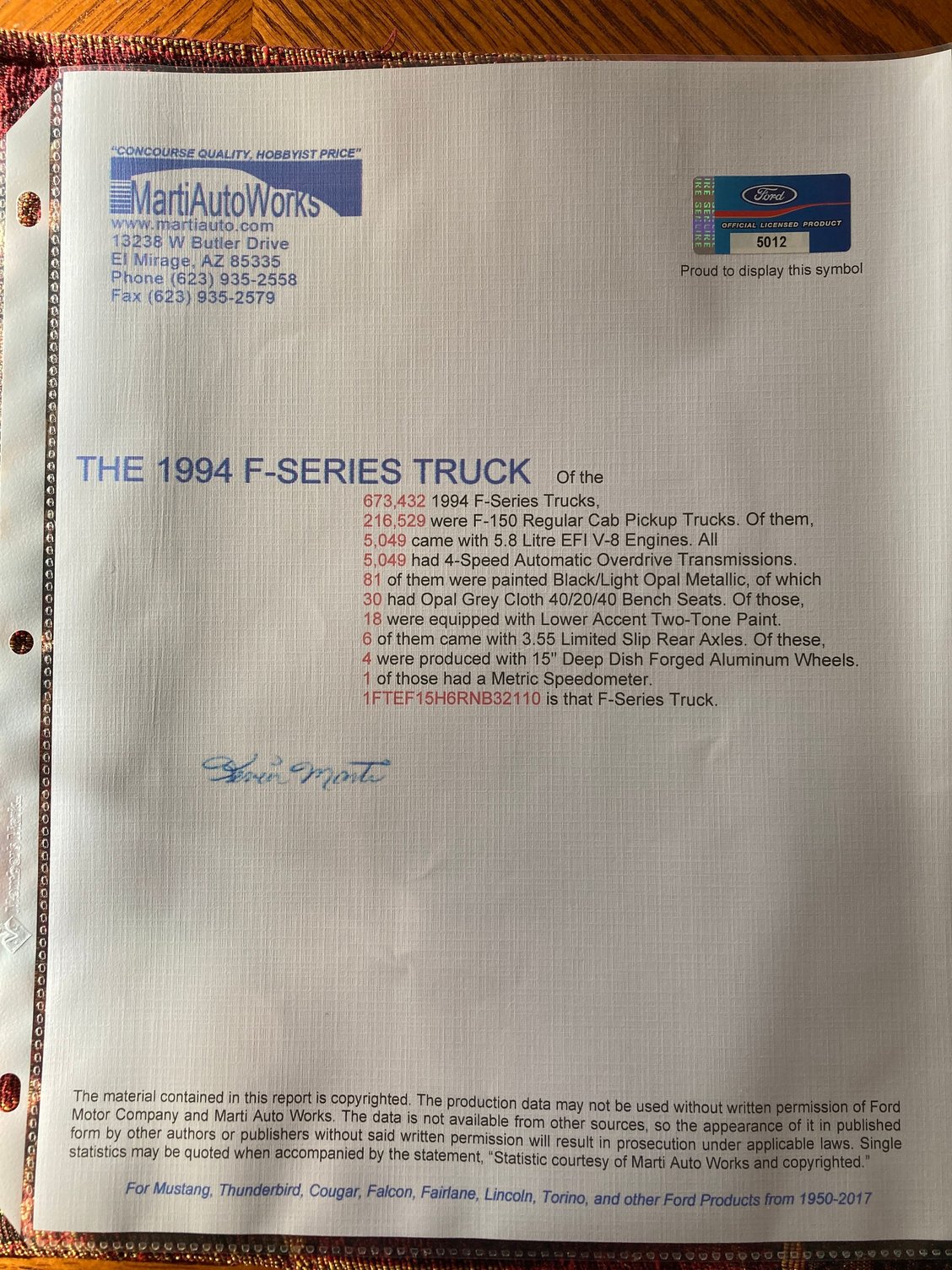 Standard vs Deluxe Marti report? - Ford Truck Enthusiasts Forums