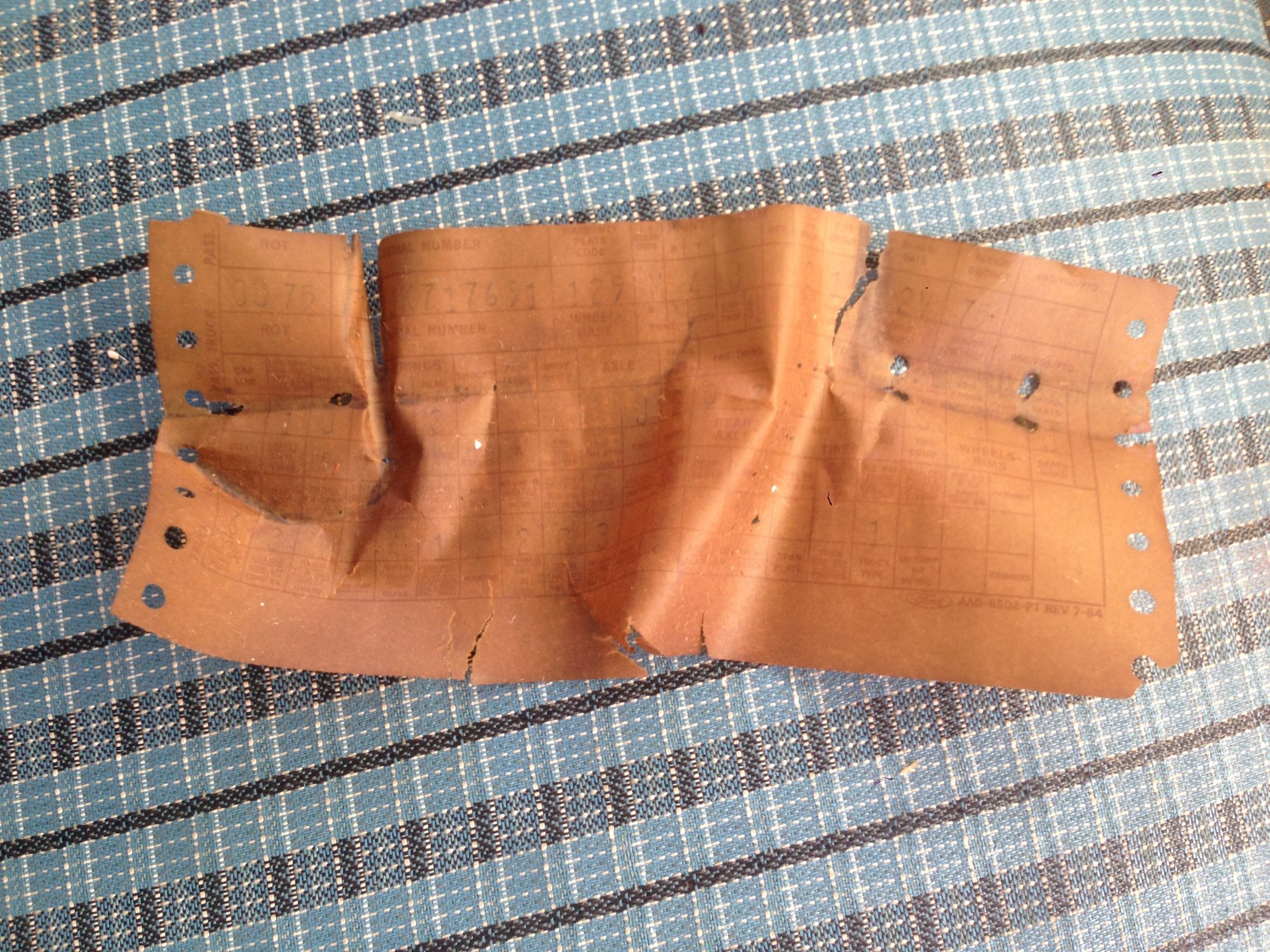 Decoding 1965 F100 build sheet - Ford Truck Enthusiasts Forums