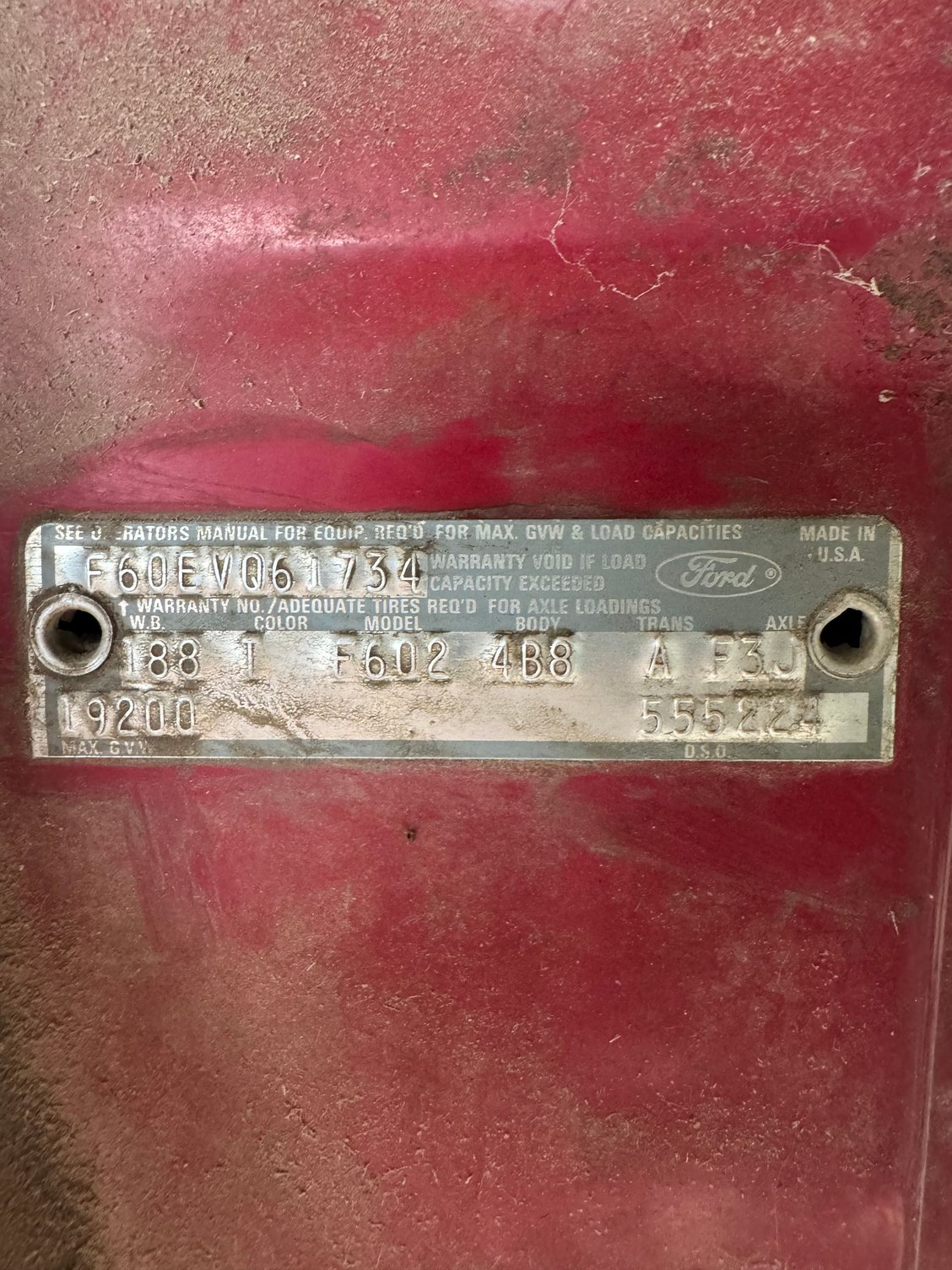 1973 F600 decode - Ford Truck Enthusiasts Forums