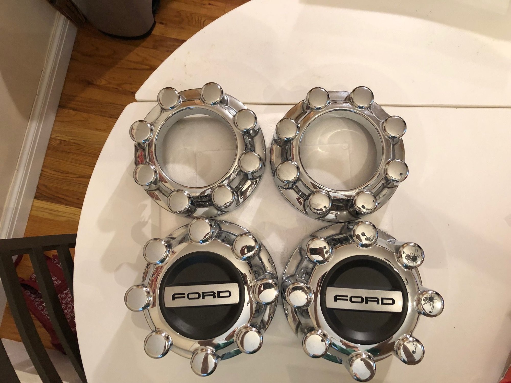 New take off 2019 F350 17" steel wheels and chrome center caps- Set of ...