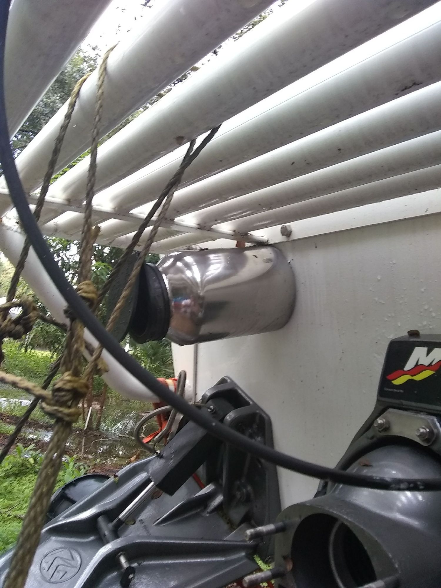 Two sets of thru transom water trap exhaust - Offshoreonly.com