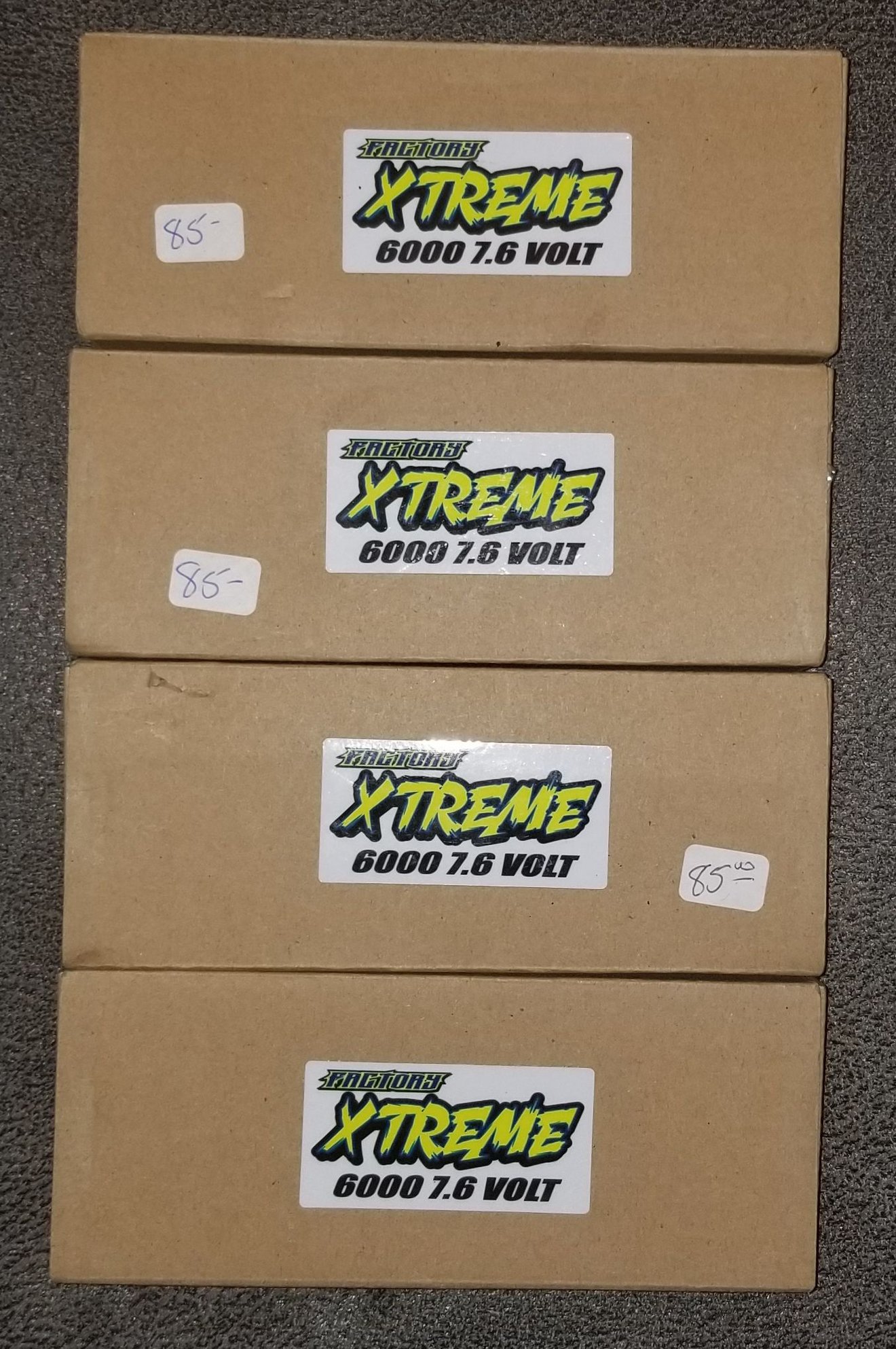 Factory Xtreme 6000mah 7.6v shorty packs - R/C Tech Forums