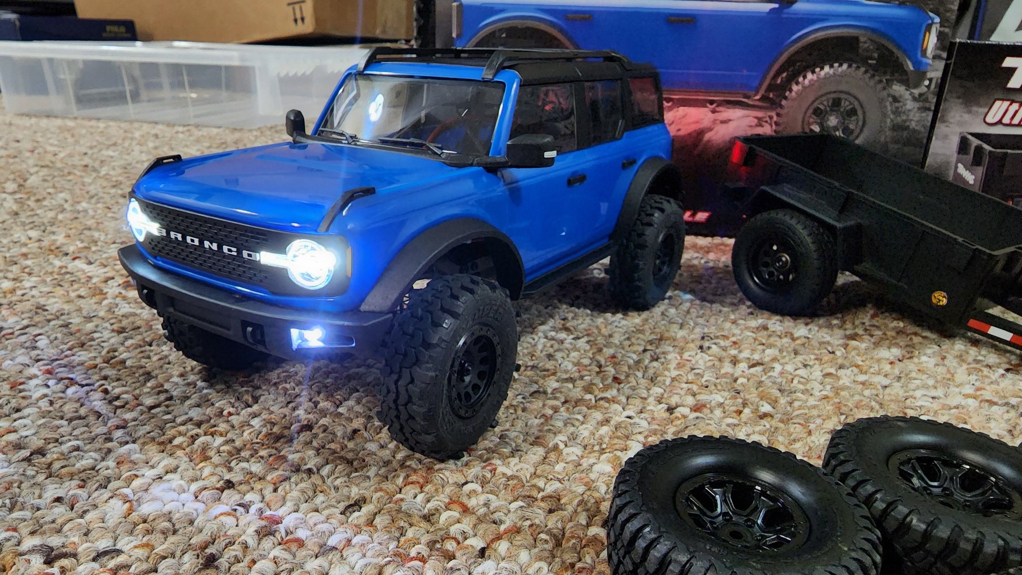1/18 Traxxas TRX4M Bronco package (trailer, batteries, upgrades and ...
