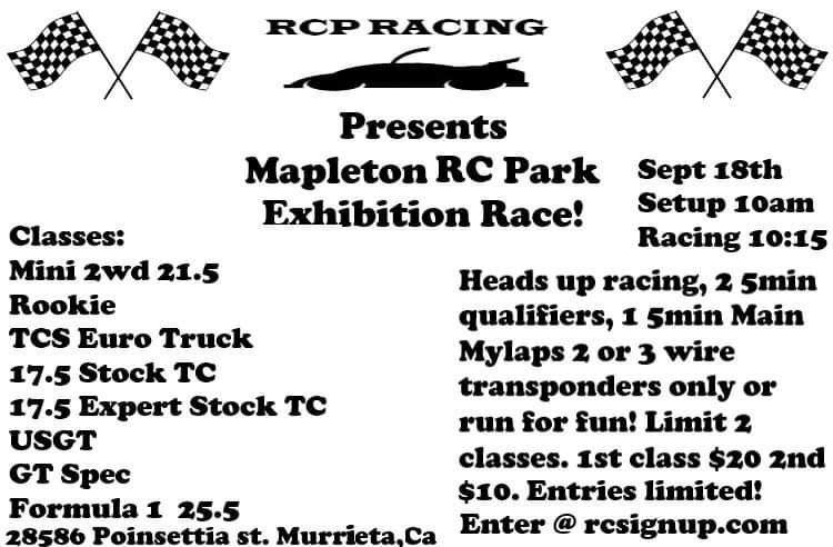 Mapleton Rc Park Murrieta, Ca Exhibition Race - R/C Tech Forums