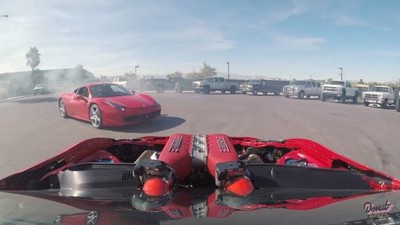 Ferrari-powered Toyota 86 does donuts around Ferrari 458