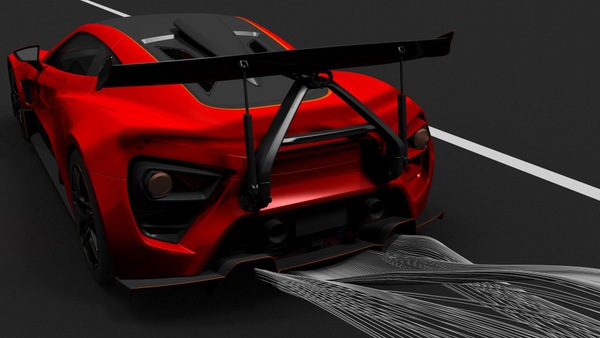 Watch the Zenvo TSR-S supercar's crazy rear wing in action