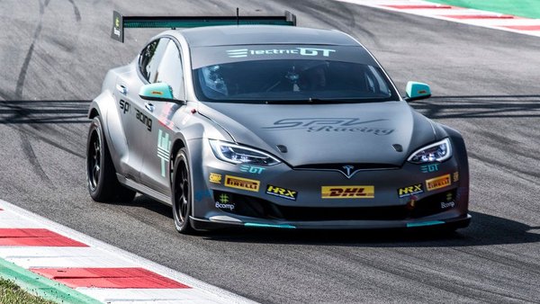 Tiff Needell drives the Electric GT Tesla Model S race car