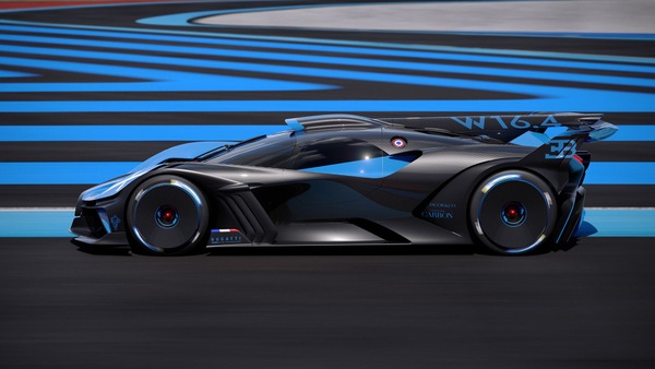 The Bugatti Bolide's air scoop was designed like a golf ball