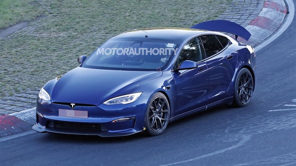 Tesla Model S Plaid with active aero spy shots: New performance upgrade ...