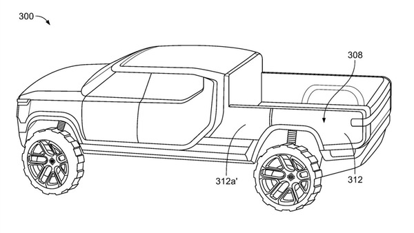 Rivian patents Ram Box-like bed storage system